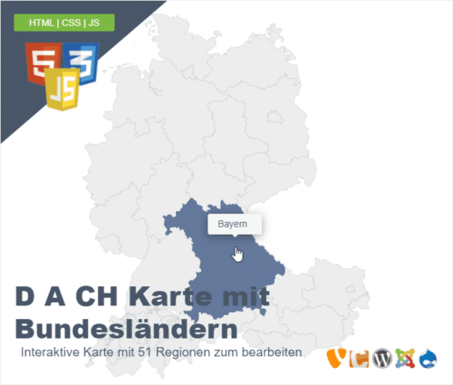 kostenlose D A CH Karte mit Bundesländern Landkarte | JsonBix