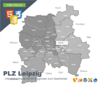 kostenlose Leipzig Postleitzahlen PLZ 5 stellig Landkarte | JsonBix
