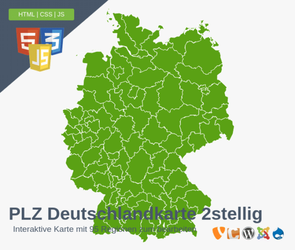 kostenlose Deutsche PLZ Postleitzahlen Landkarten Vorlagen